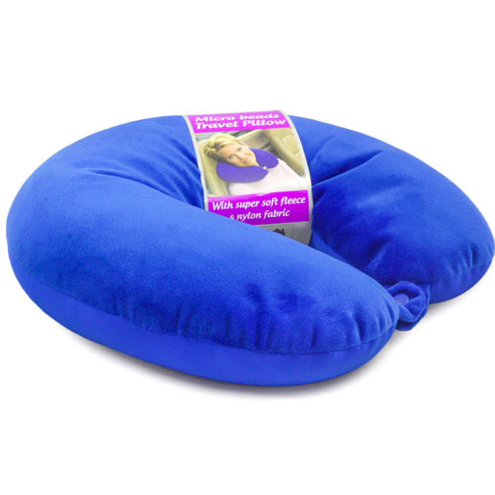 Shop Now Microbead U Shape Travel Neck Pillow With Fleece - Royal Blue ...